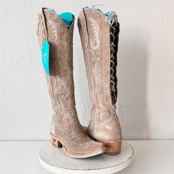 Lane boots | Shoes | Newlane Reverie Tan Suede Cowboy Boots Womens 55 ...